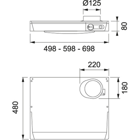Underbyggnadsfläkt Franke - F243-10 70cm vit Lägenhet.
