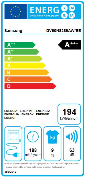 Värmepumpstorktumlare Samsung - DV90N8289AW/EE.